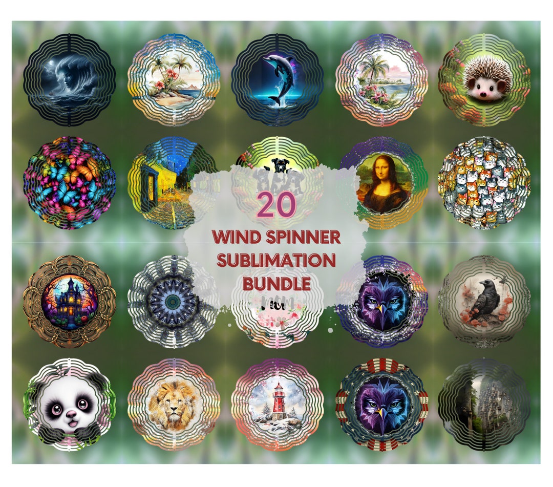 Bundle 20 File for Wind Spinner Sublimation Designs Template, 10 Inch ...
