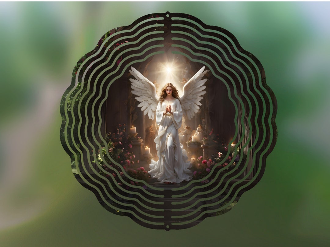 Angel Wind Spinner Sublimation Design, Spiritual Garden Decor, Guardian ...