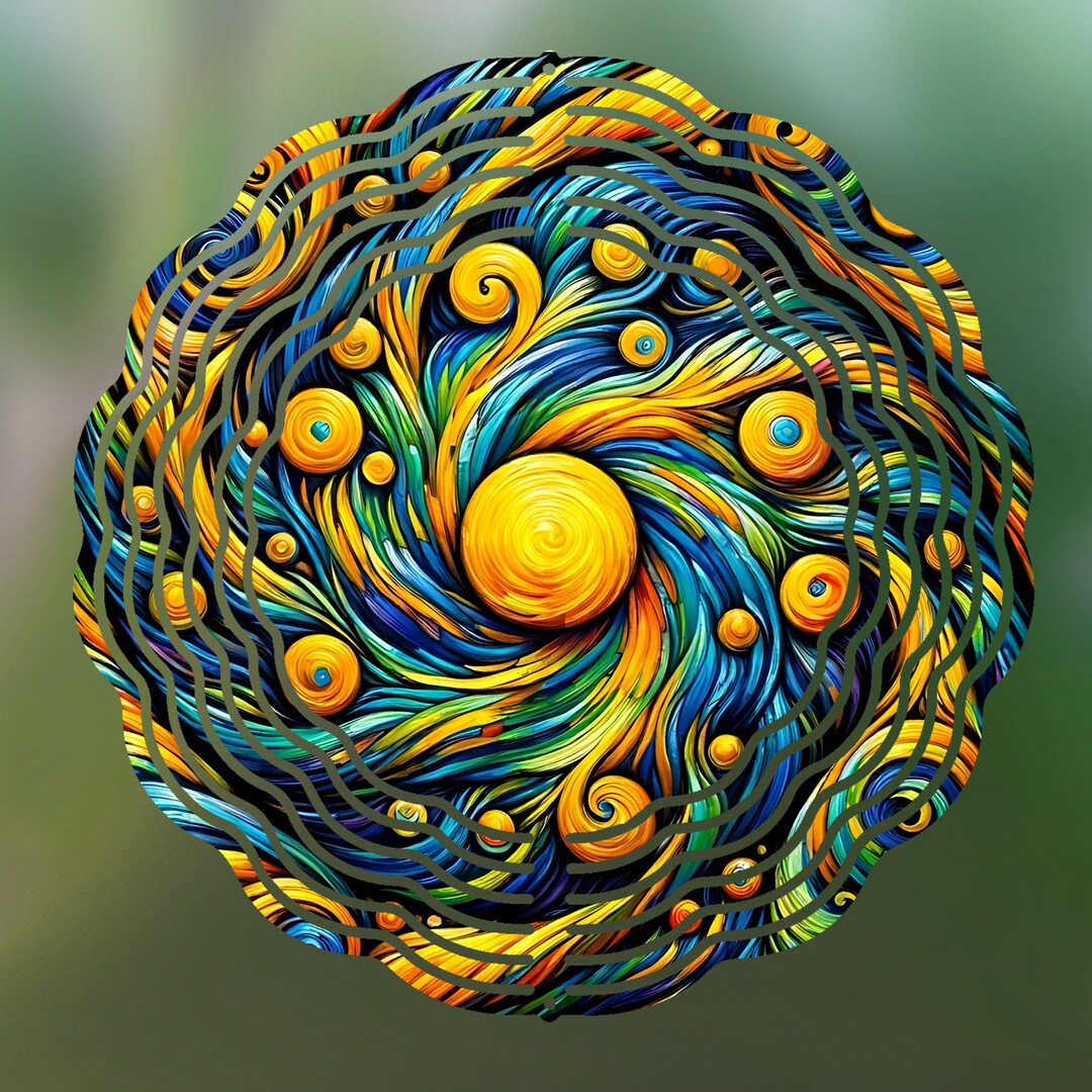 Van Gogh Mandala Wind Spinner Sublimation Design (PNG Digital Download ...