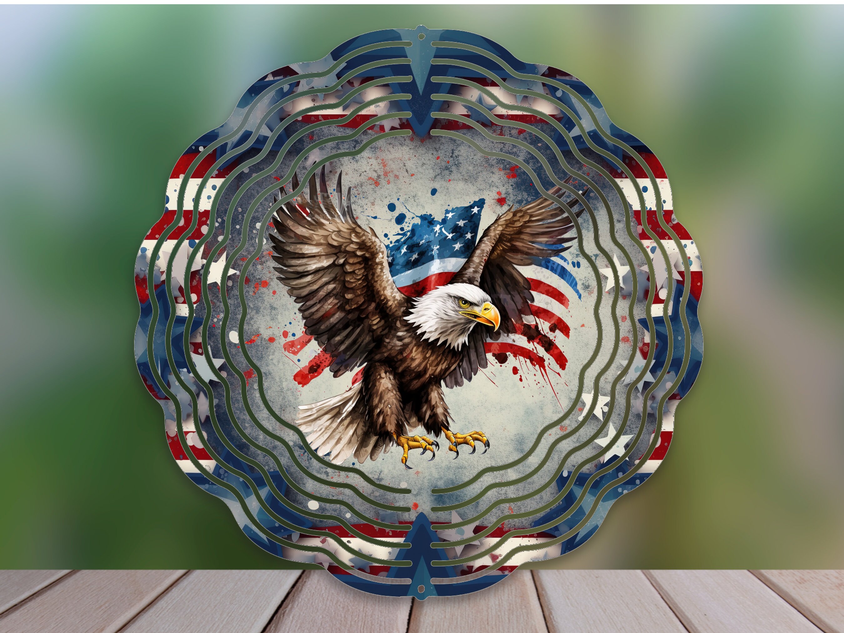 Wind Spinner Eagle American Flag Png Vintage Patriotic Wind - Etsy