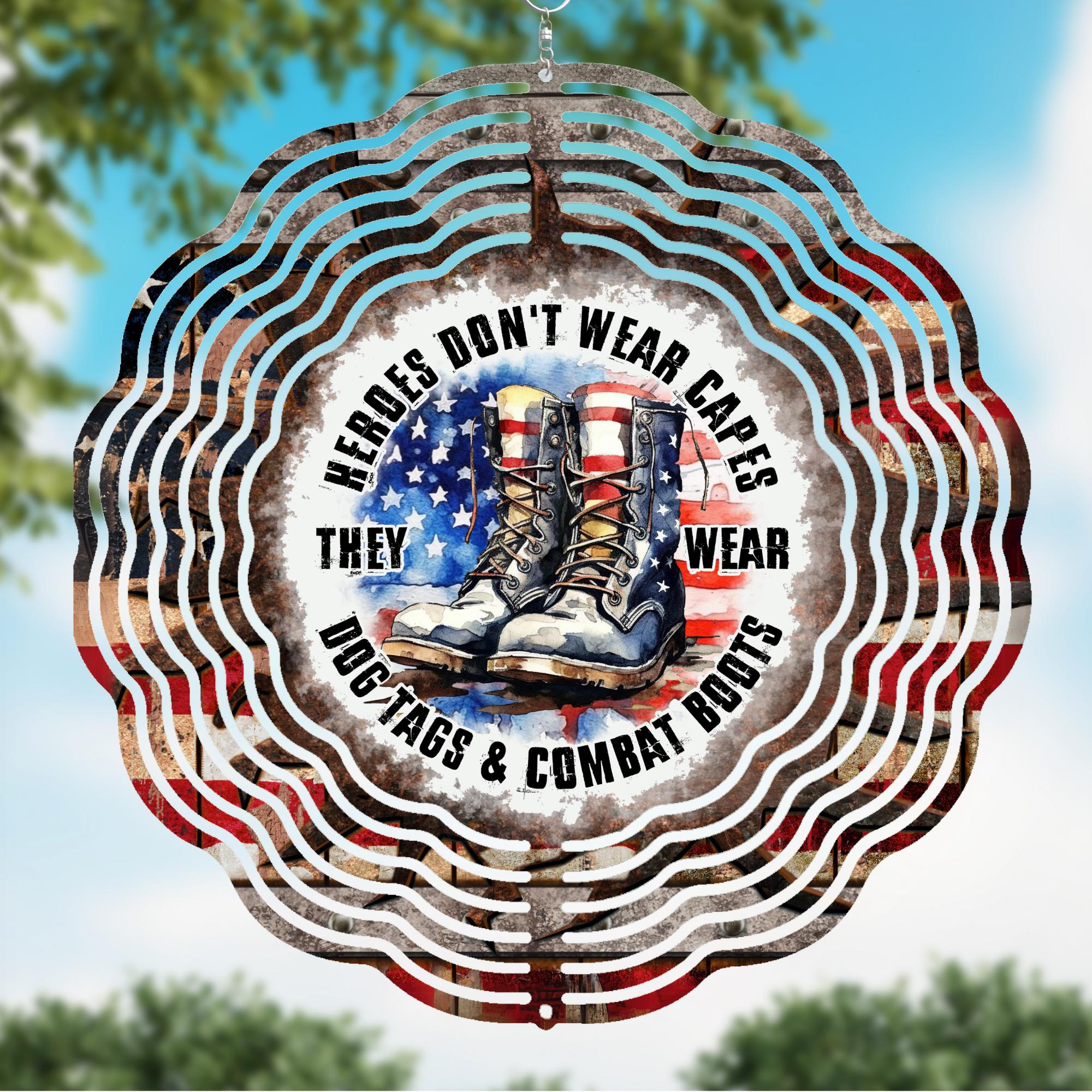 Veterans Day Wind Spinner Sublimation Design: Combat Boots PNG (digital ...