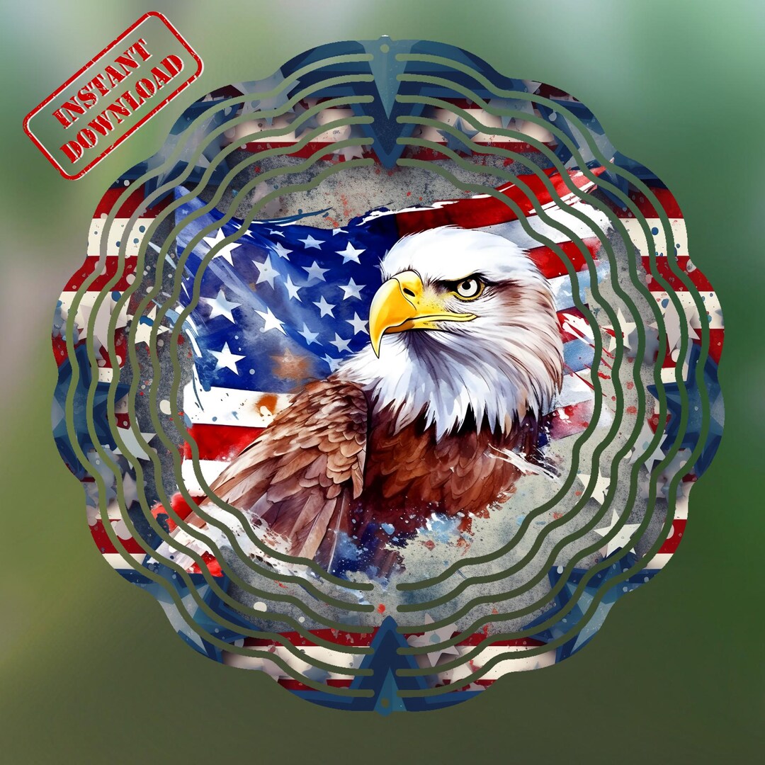 Eagle Wind Spinner, Eagle American Flag Png, Vintage Patriotic Wind ...