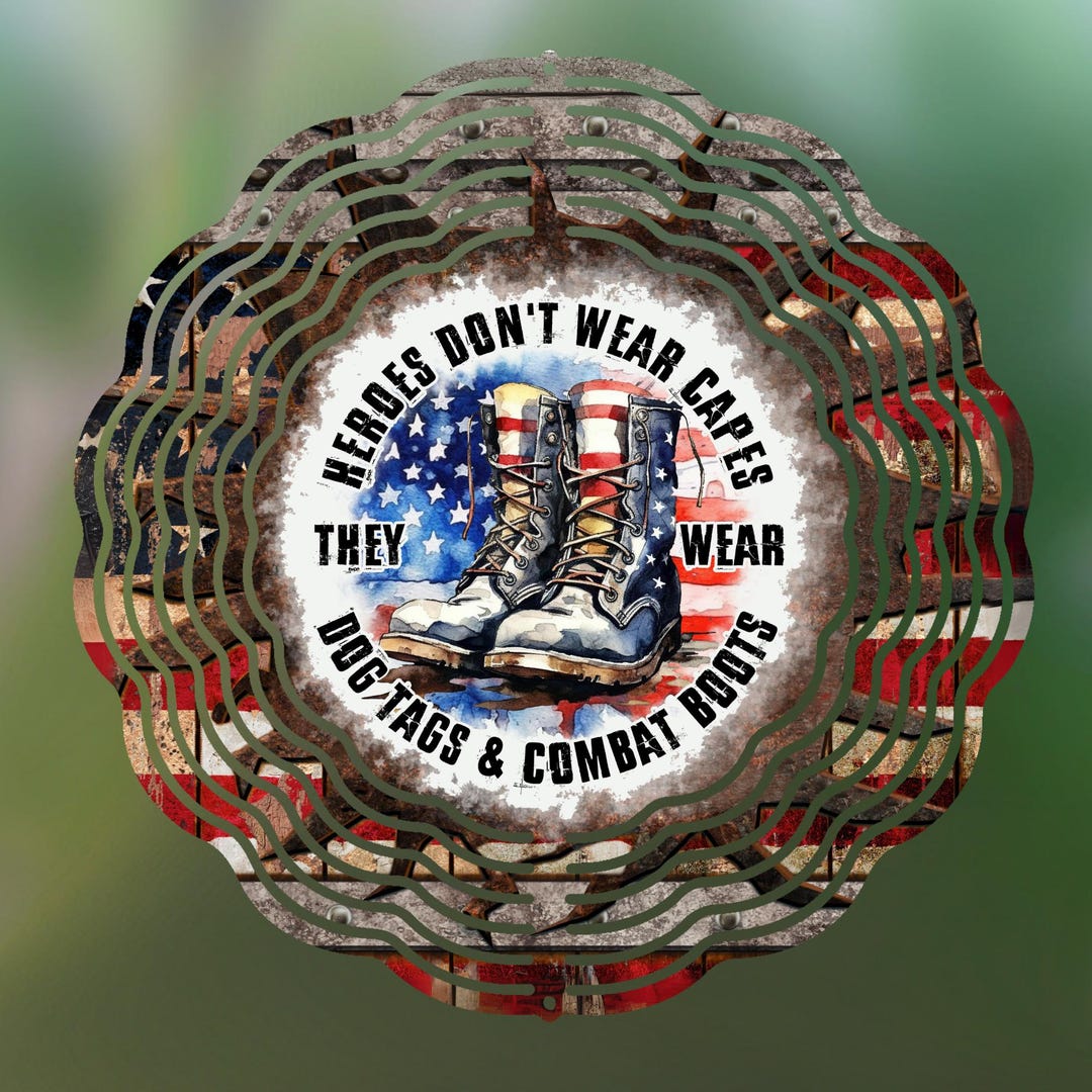 Veterans Day Wind Spinner Sublimation Design: Combat Boots PNG (digital ...