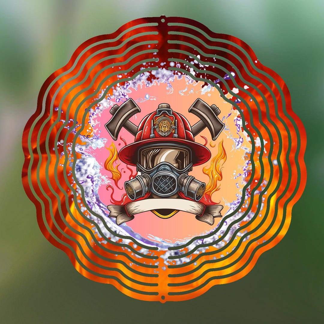 Firefighters Wind Spinner Sublimation Design, Fire Department ...