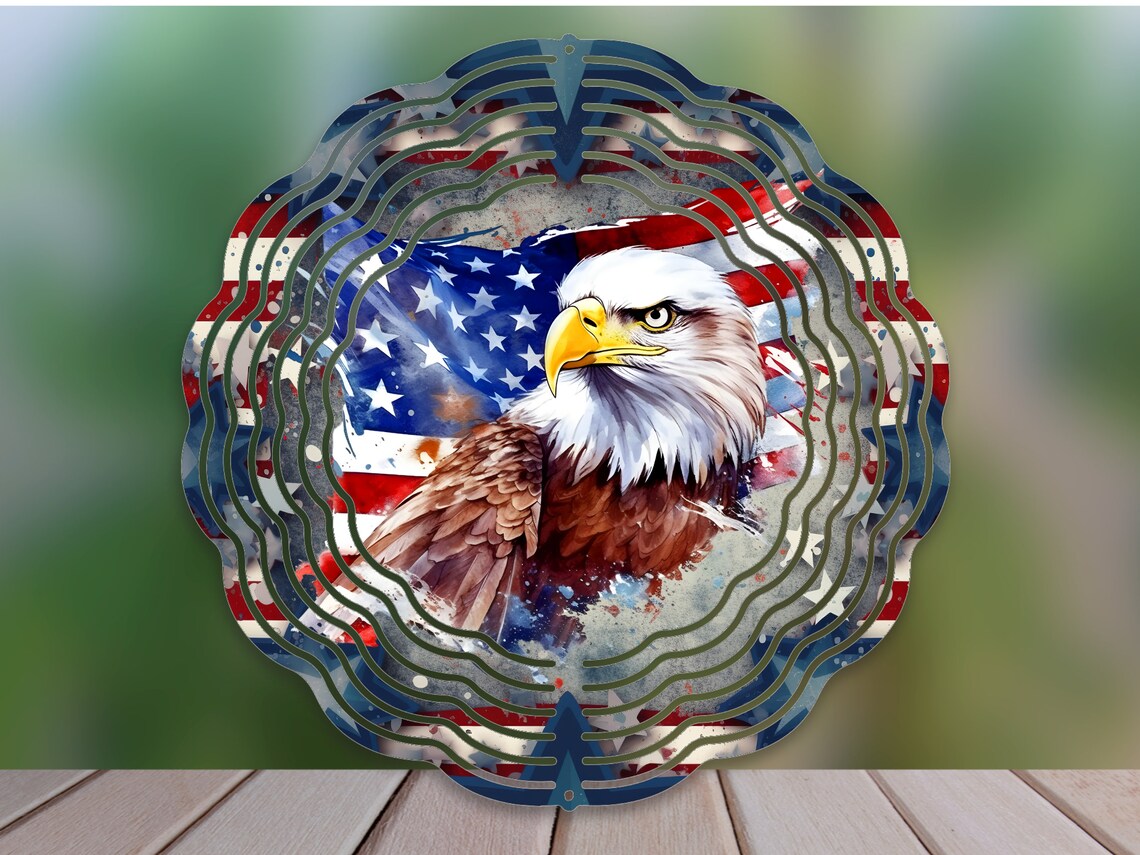 Eagle Wind Spinner, Eagle American Flag Png, Vintage Patriotic Wind ...