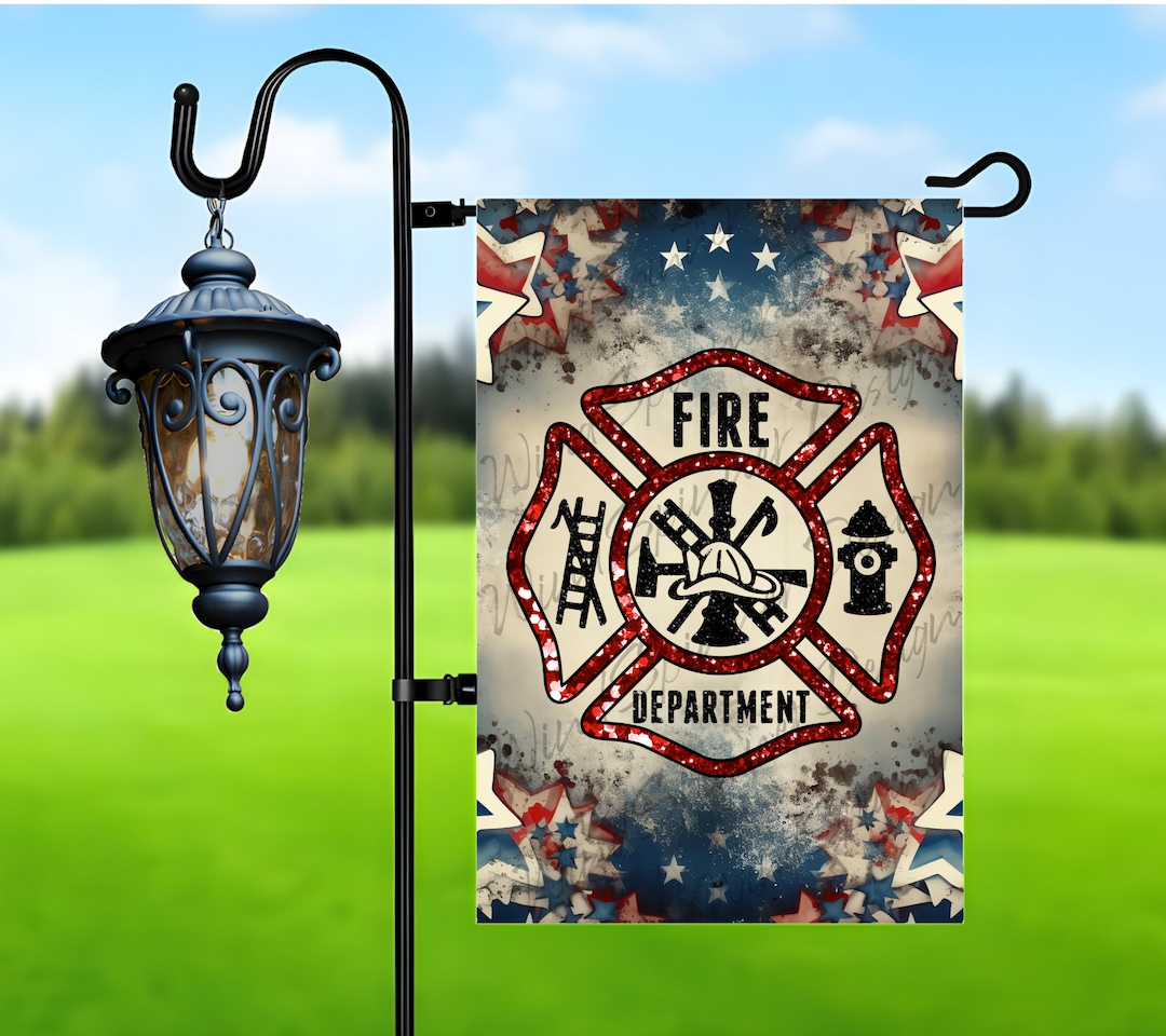 Fire Department Maltese Cross Garden Flag Sublimation Design (digital ...