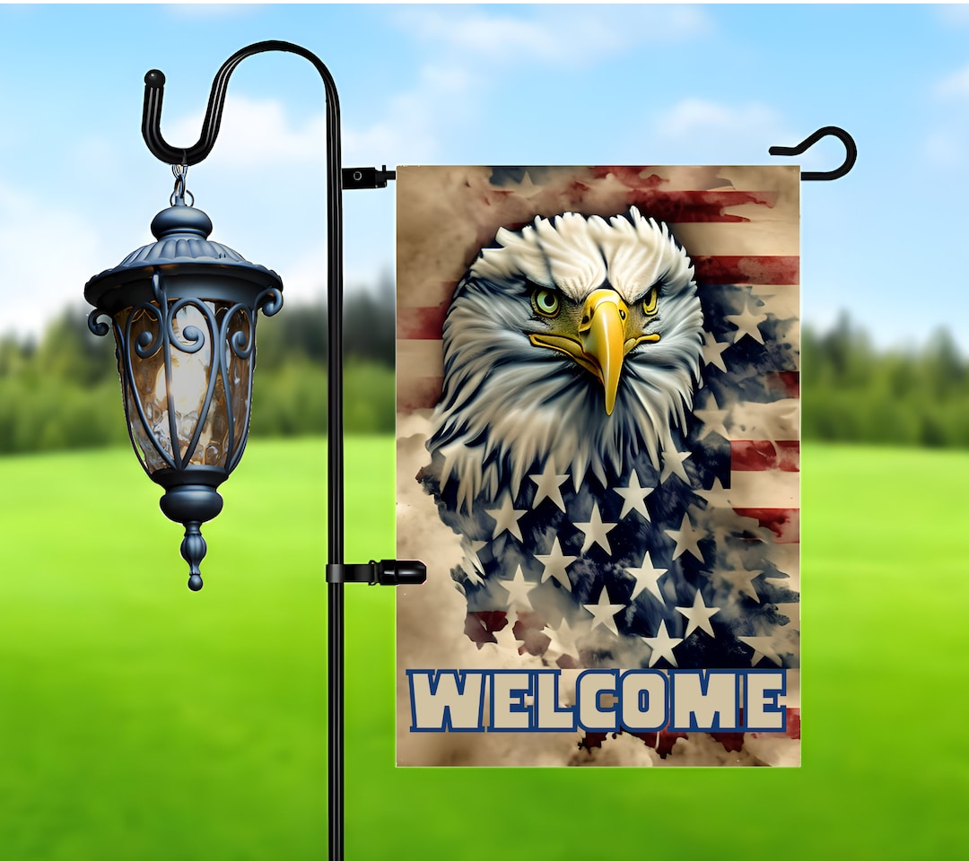 Eagle American Flag Garden Flag Design, Garden Flag Sublimation Design ...