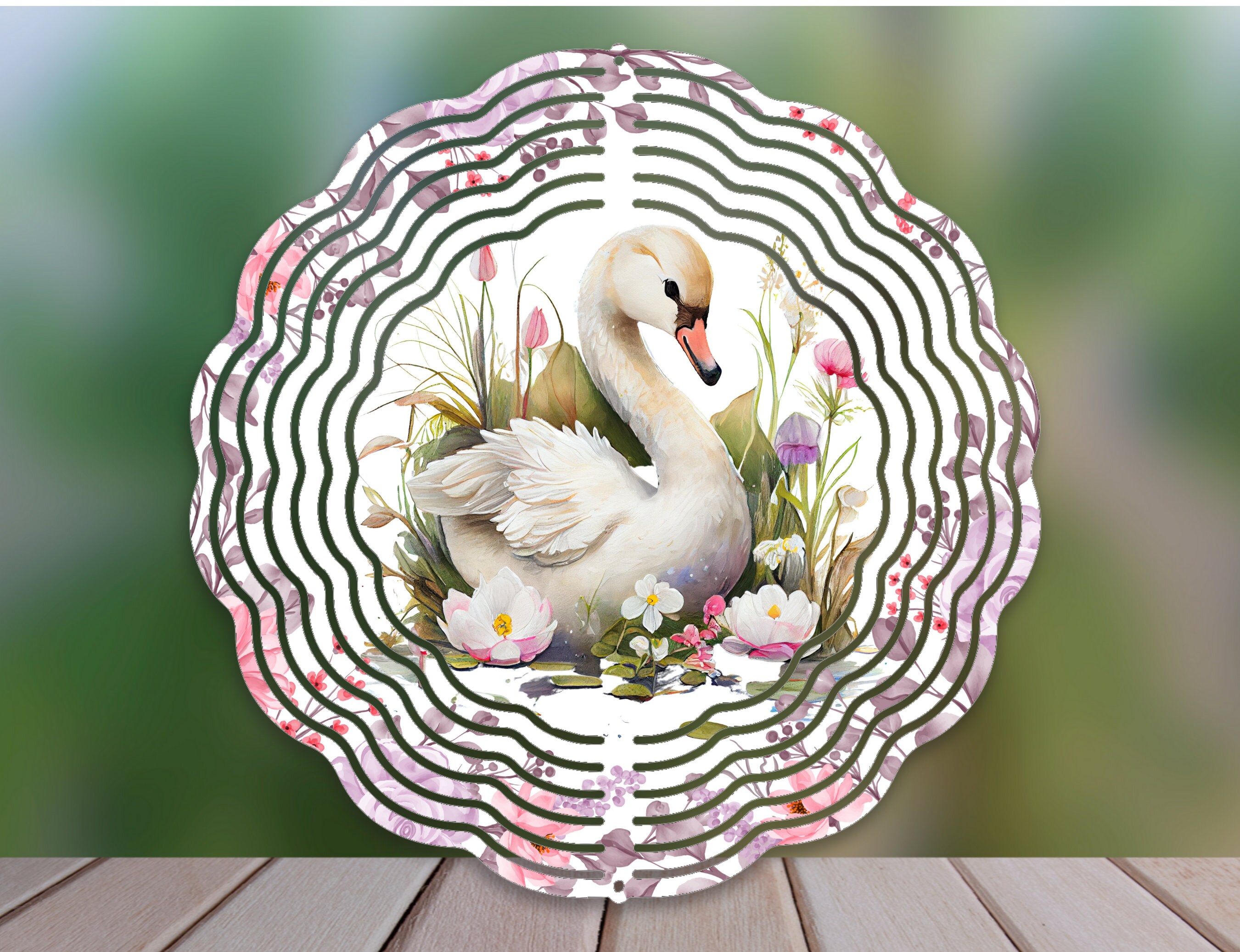Wind Spinner Sublimation Design Swan Wind Spinner PNG for - Etsy
