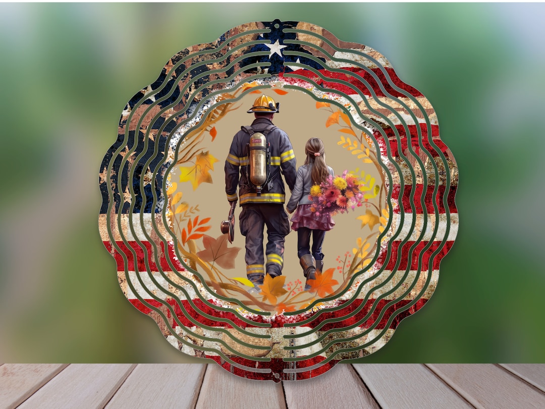 Firefighter Dad Wind Spinner Sublimation Design (PNG Download) - Etsy