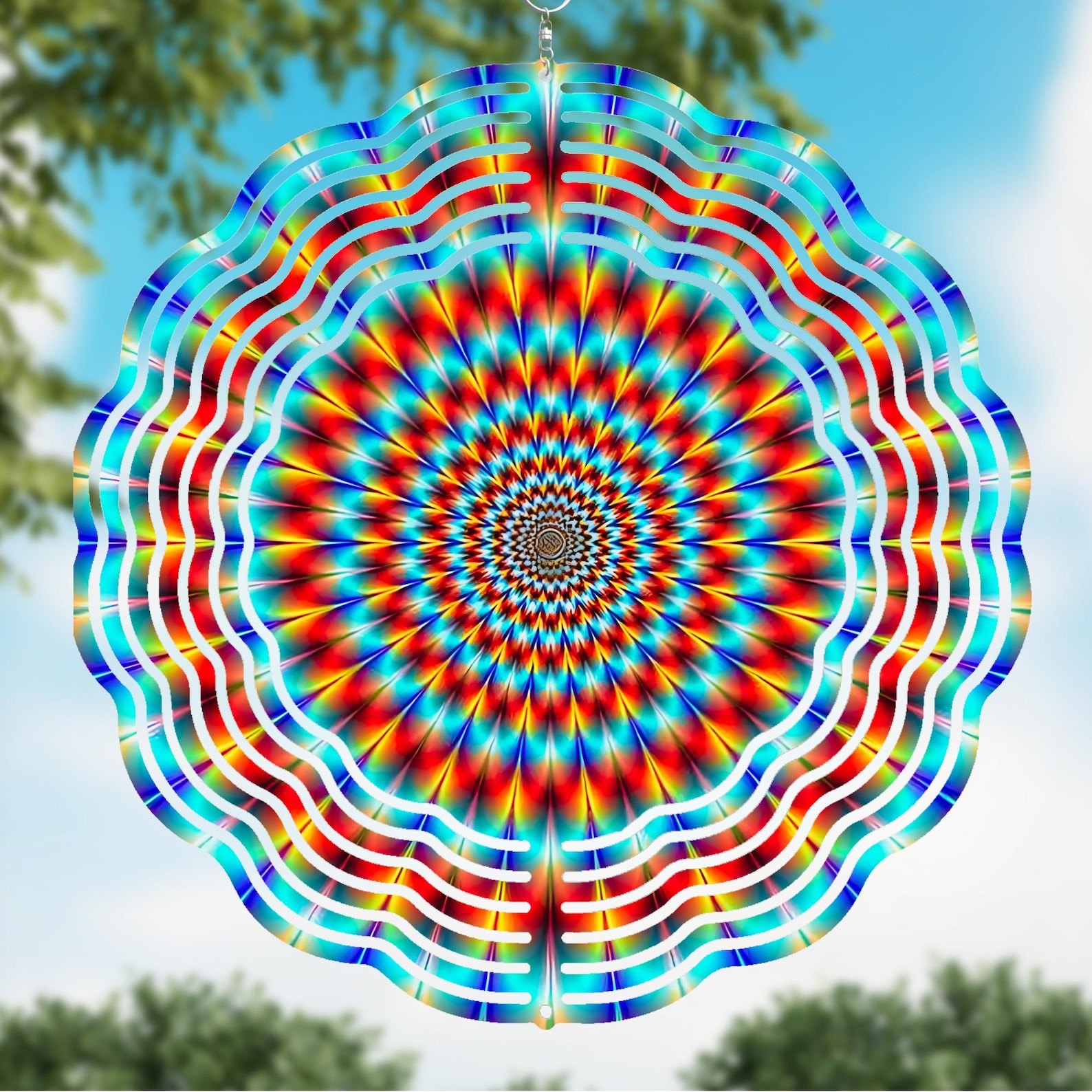 Tie Dye Optical Illusion Wind Spinner Sublimation Design PNG - Etsy