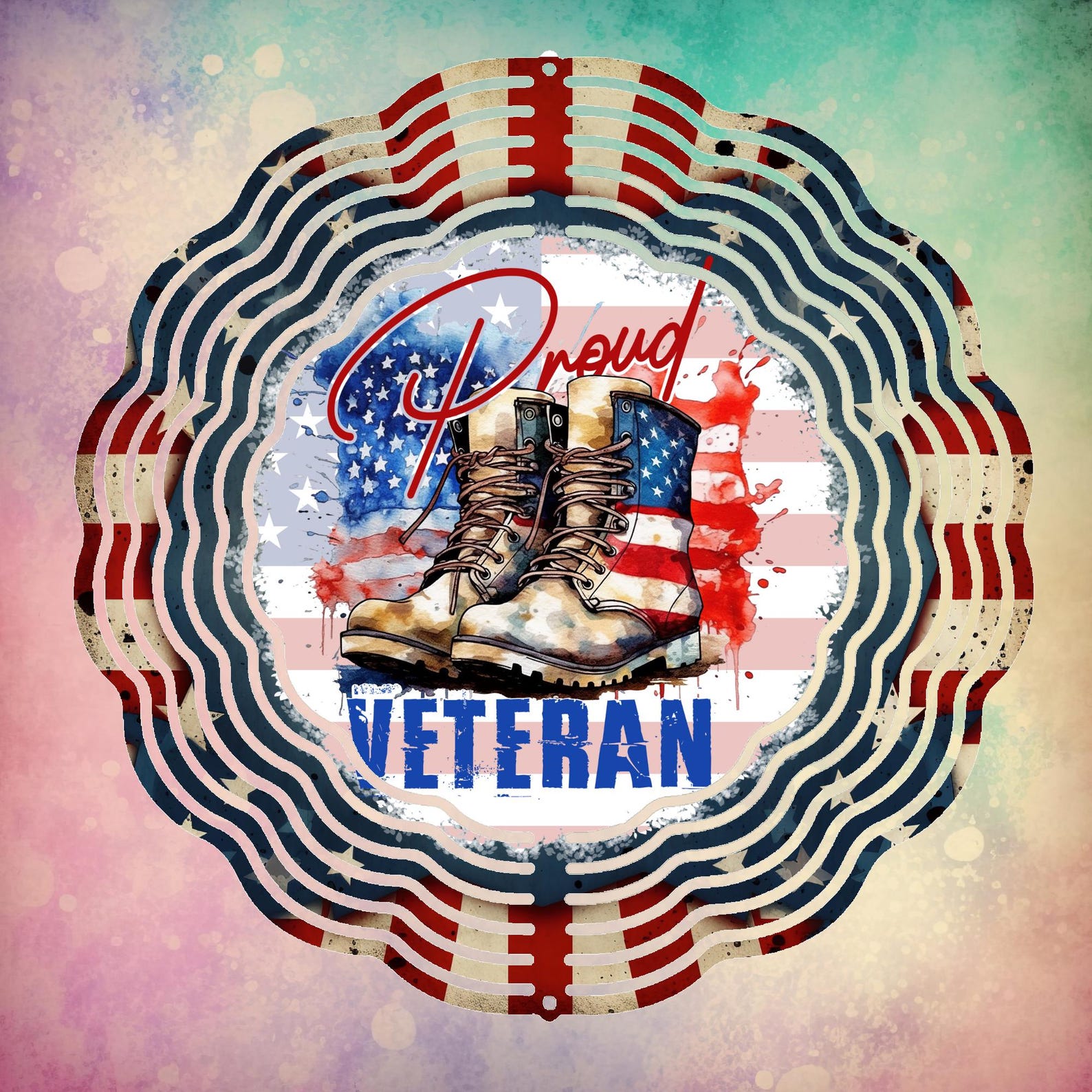 Veterans Day Wind Spinner Sublimation Design, Proud Veteran Boots ...