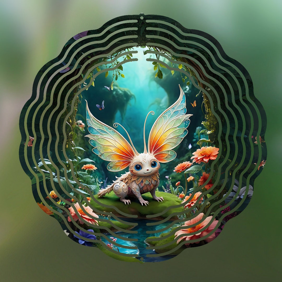 Magical Creature Wind Spinner Sublimation Design, Cute Monster ...