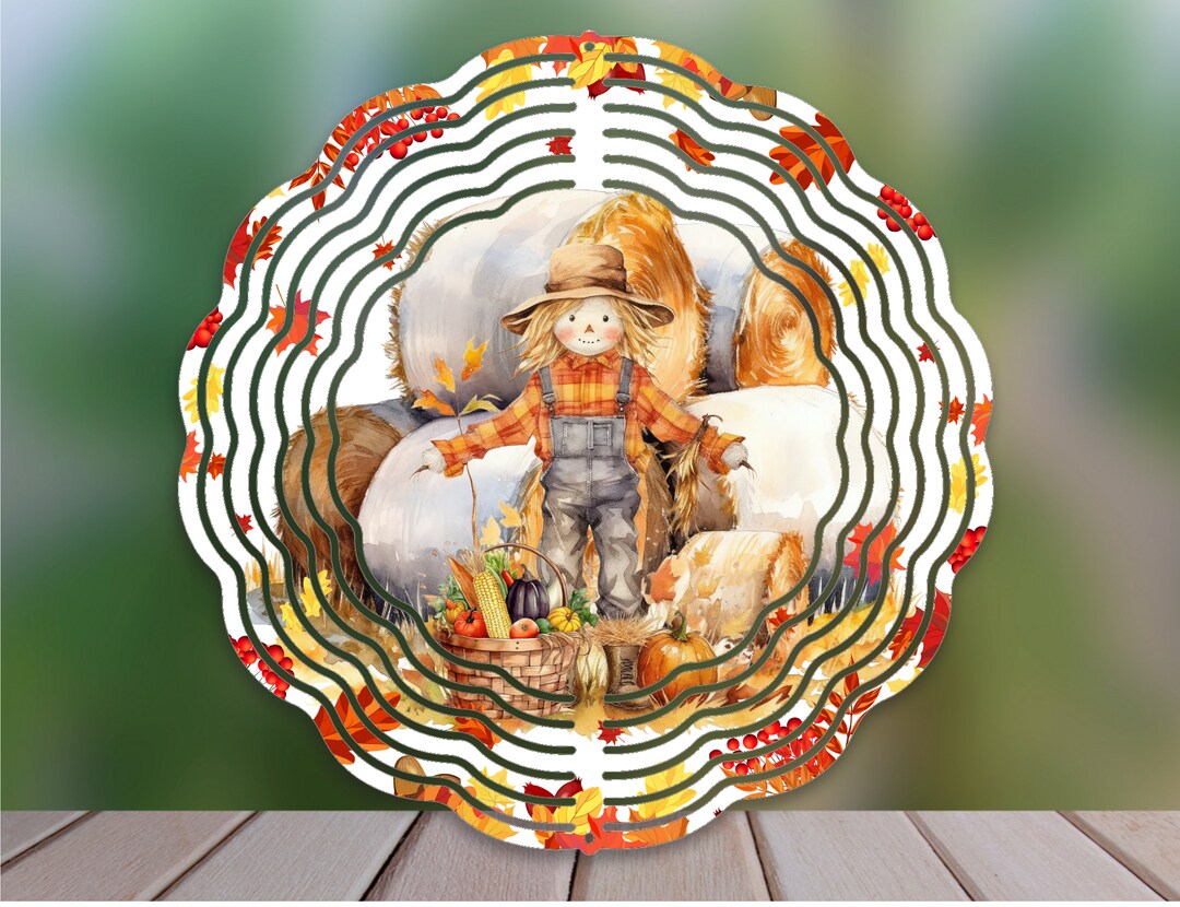 Wind Spinner Sublimation Design, Farm Straw Bales Wind Spinner PNG for ...