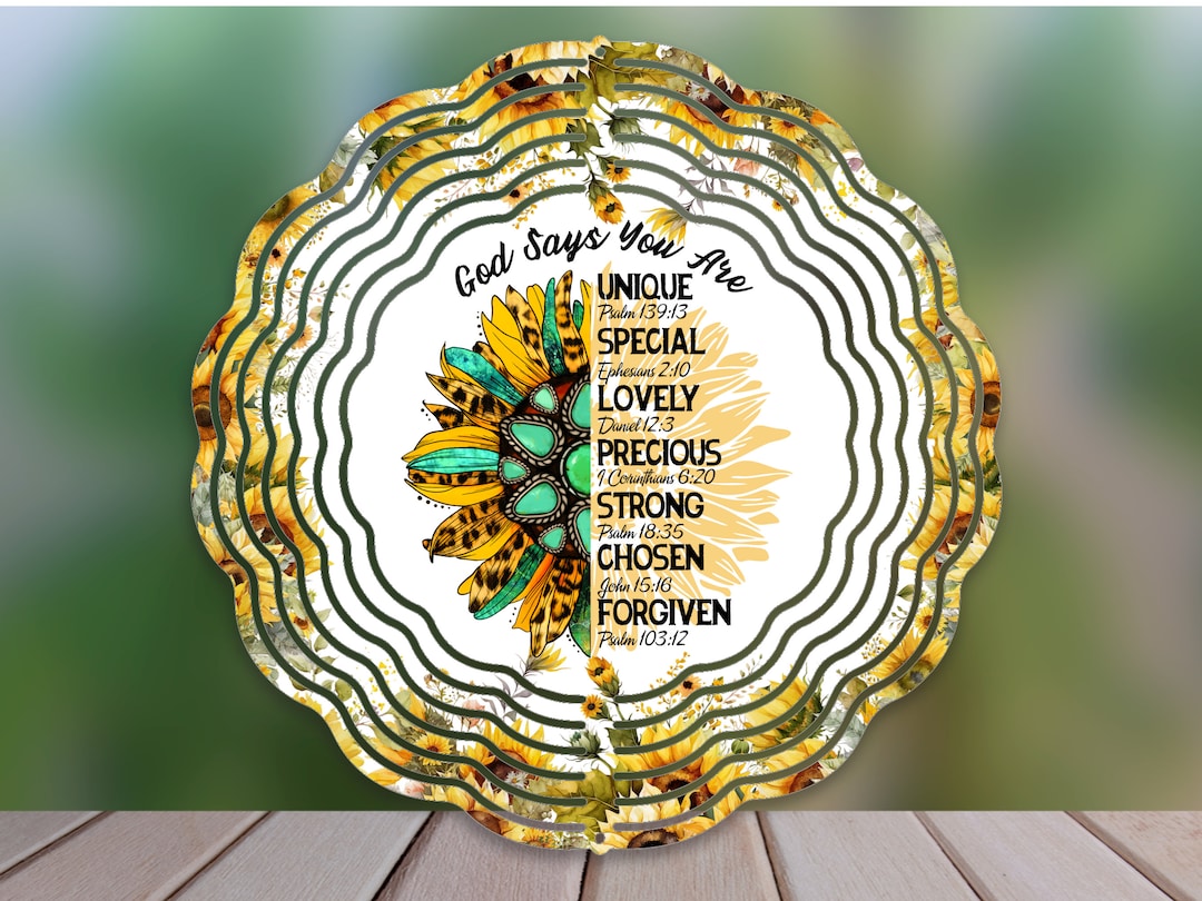 God Says You Are Windspinner Sublimation, Inspirational Quotes, Bible ...