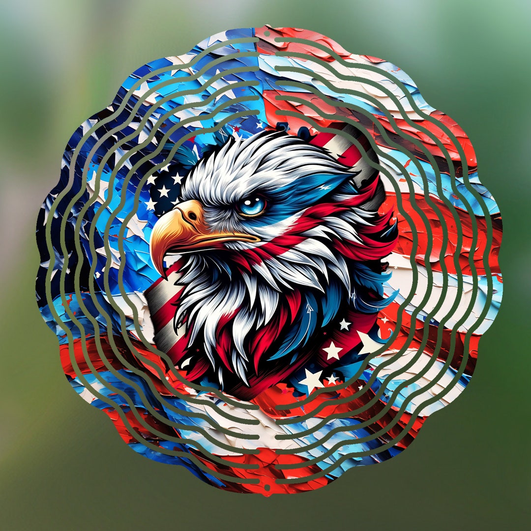 Wind Spinner Eagle American Flag Png, Independence Day Wind Spinner ...
