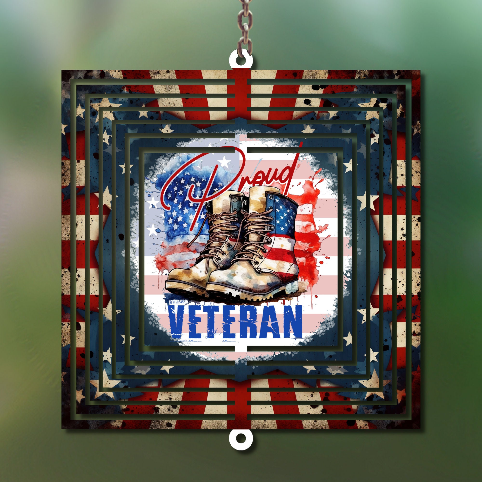 Veterans Day Wind Spinner Sublimation Design, Proud Veteran Boots ...