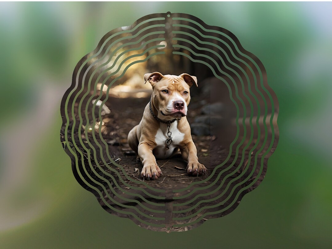 Brown Pit Bull Wind Spinner Sublimation Design, Dog Windspinner PNG for ...