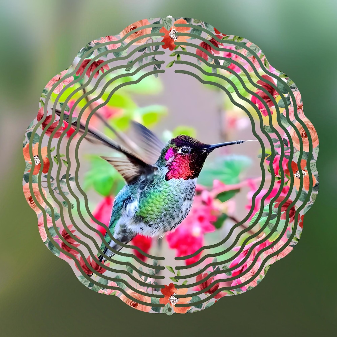Hummingbird Wind Spinner Sublimation Design, 10inch Hummingbird ...