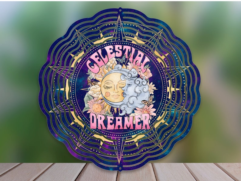 Celestial Dreamer Wind Spinner Png, Celestial Sun Moon Png for ...