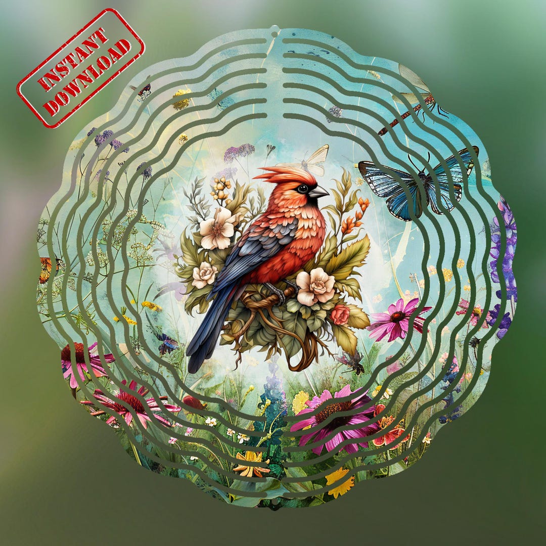 Red Cardinal Wind Spinner Sublimation Design (PNG Digital Download) - Etsy