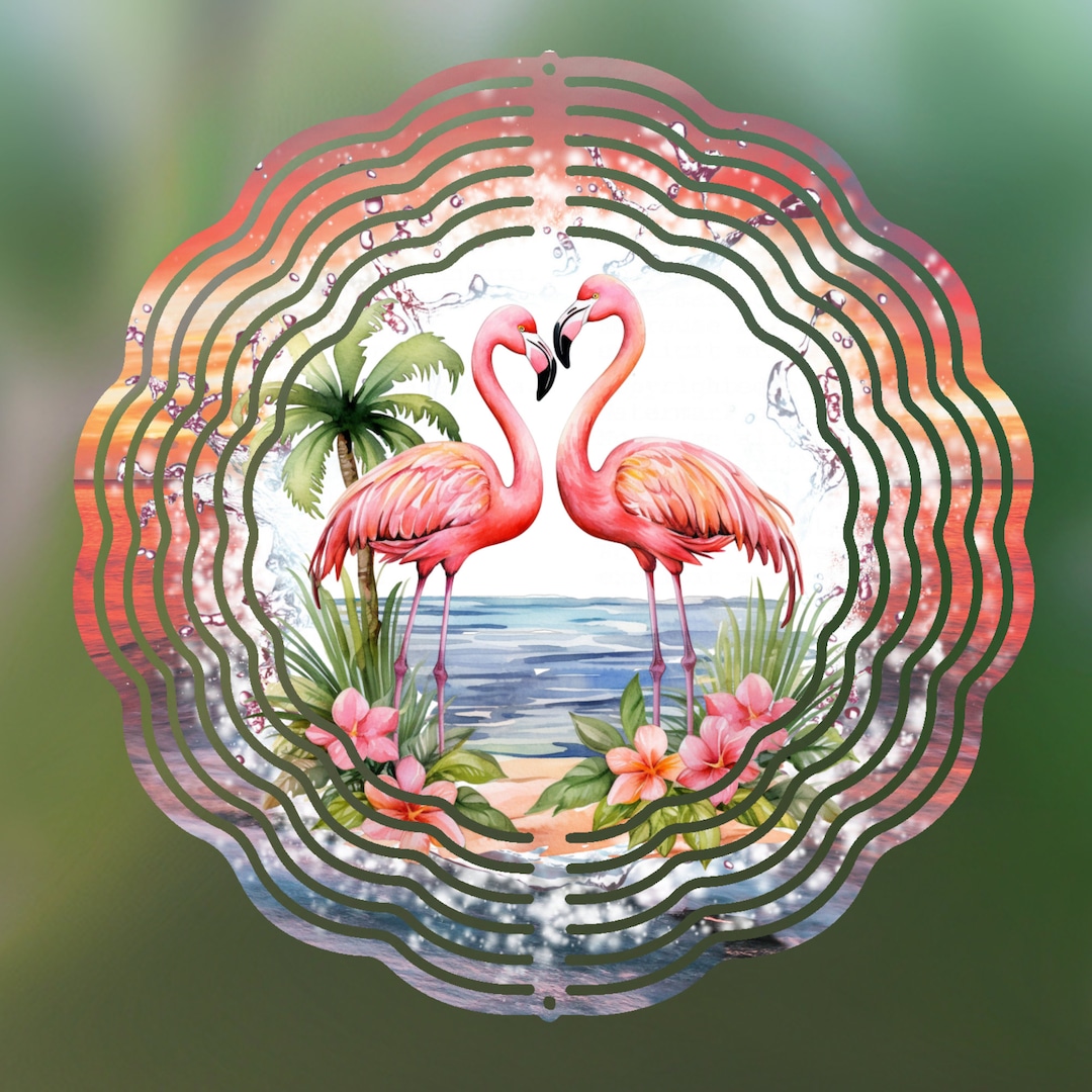 Tropical Flamingo Wind Spinner Sublimation Design, Flamingo Png for ...