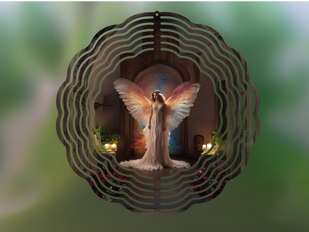 Angel Wind Spinner Sublimation Design, Angel Wings Windspinner PNG for ...