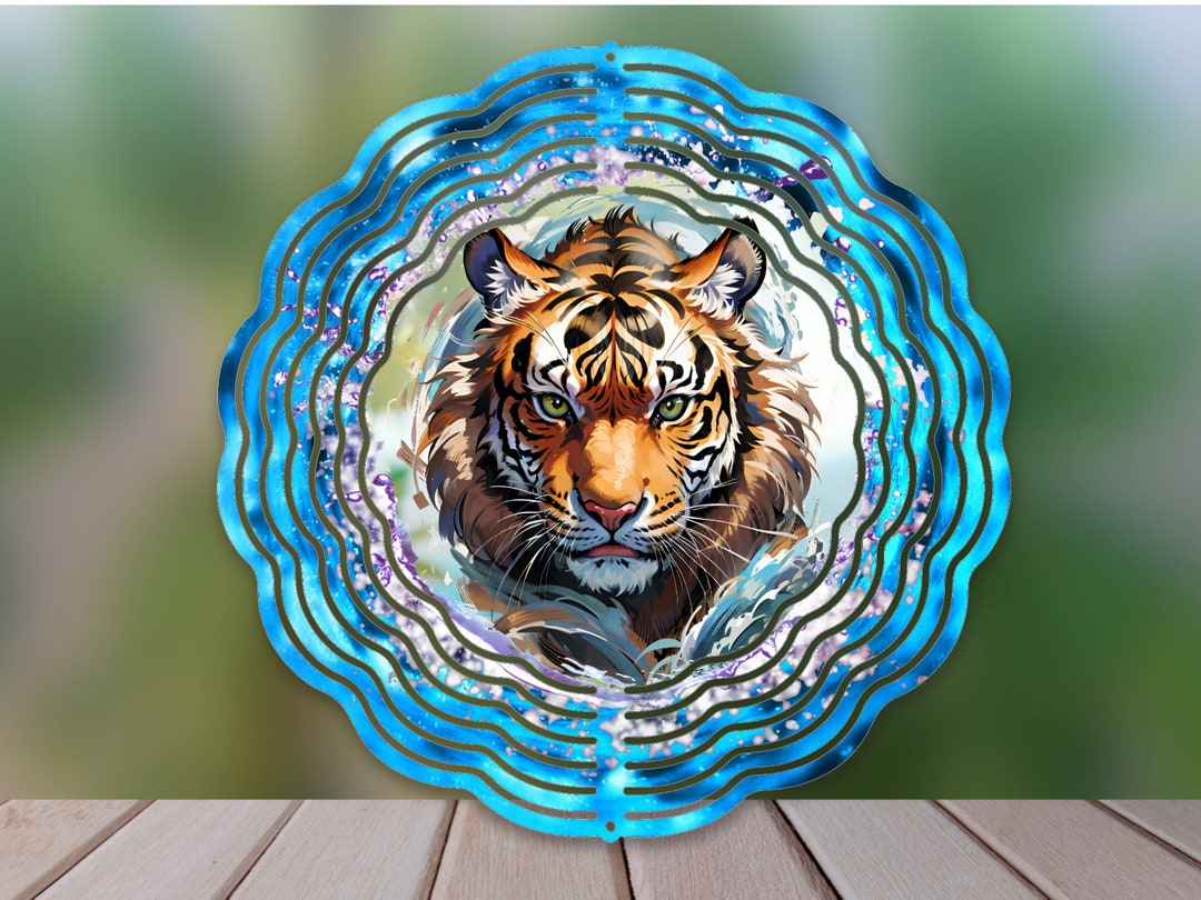 Tiger Wind Spinner Sublimation Design, Watercolor Tiger Windspinner PNG ...