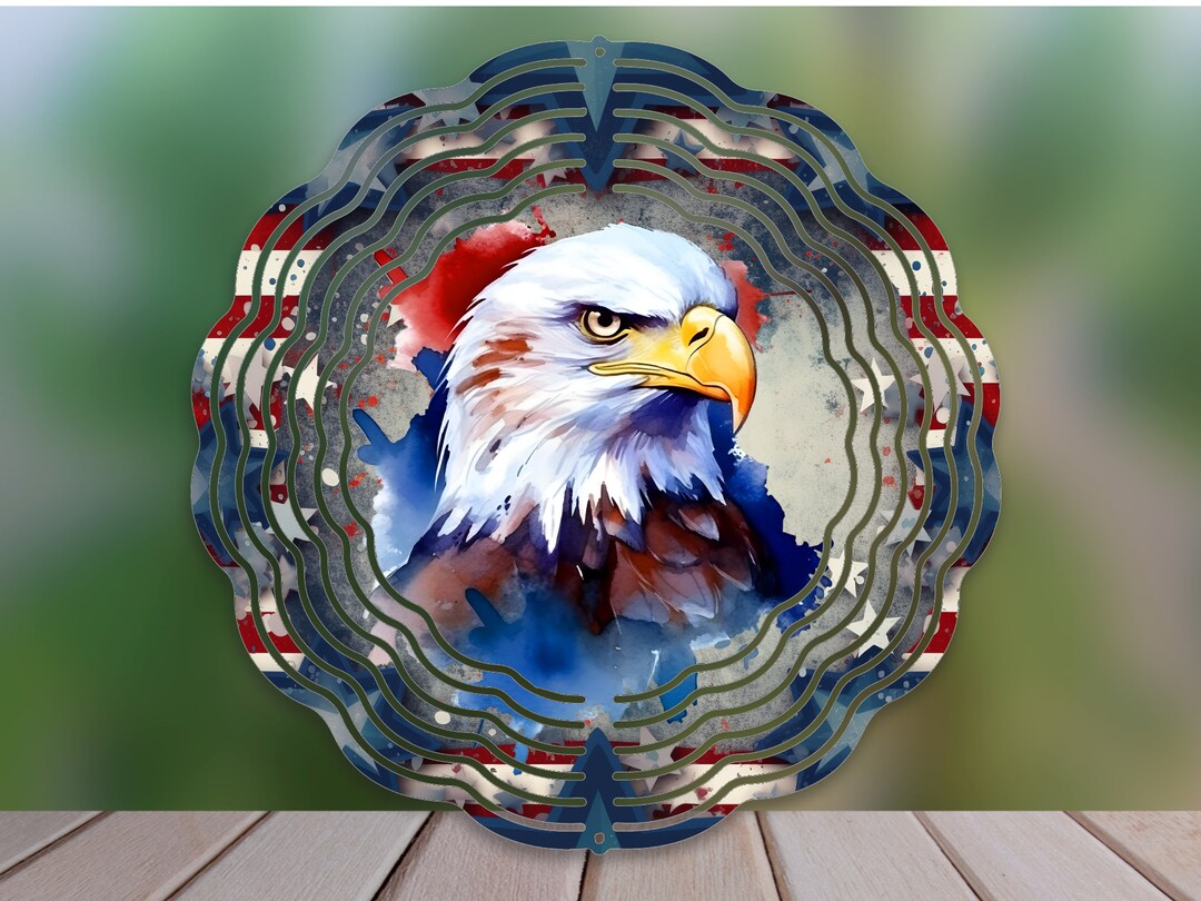 American Flag Eagle Wind Spinner Png, Vintage Patriotic Wind Spinner ...
