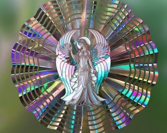 Angel Wind Spinner Sublimation Design, Pink Roses Angel Windspinner PNG ...