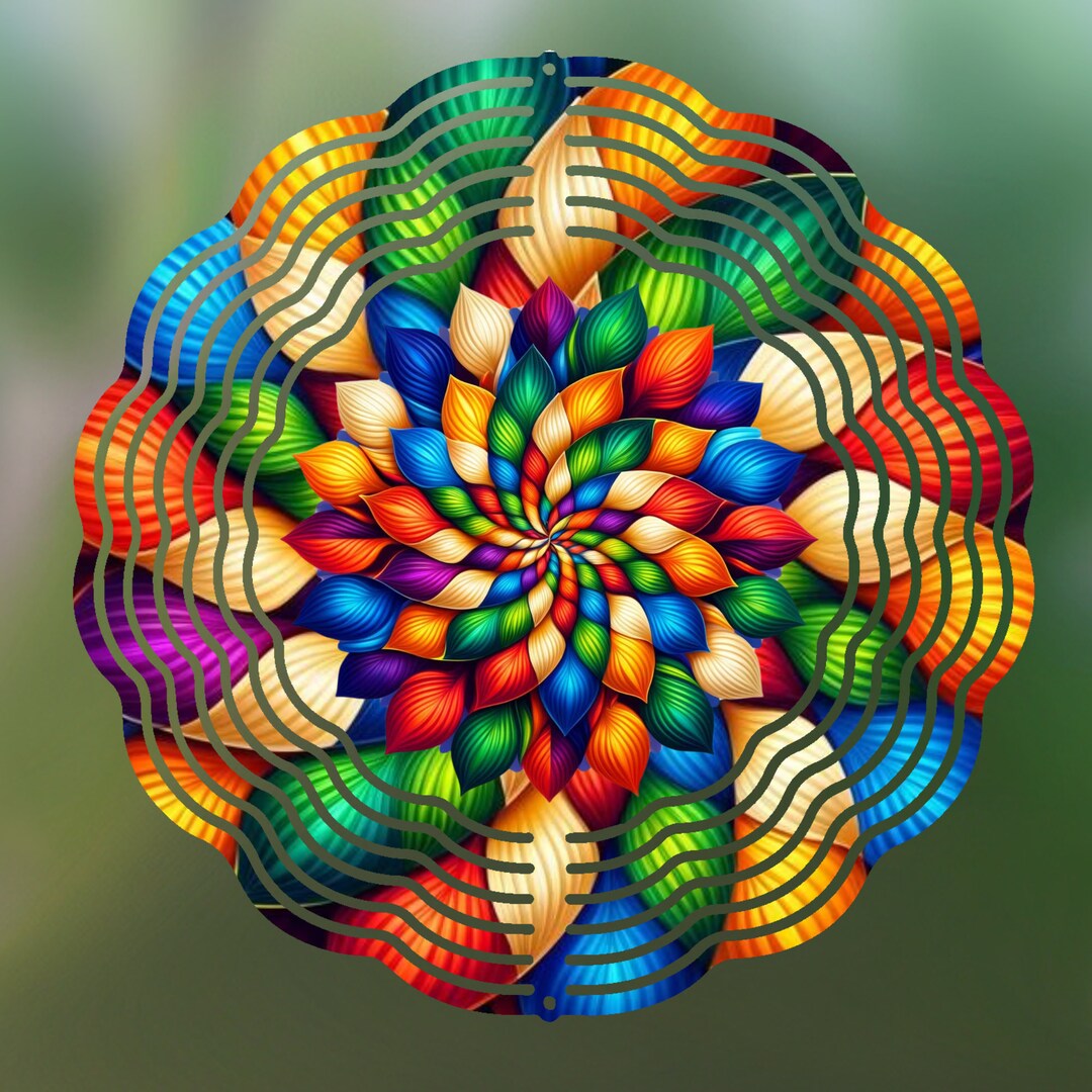 Rainbow Colors Wind Spinner Sublimation Designs, Tie Dye Wind Spinner ...