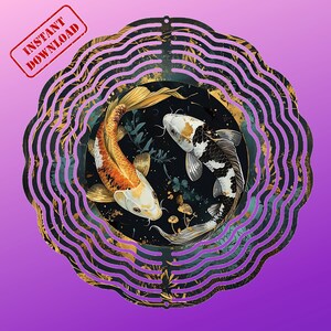 Koi Fish Wind Spinner Sublimation Design, Koi Fish PNG, Koi Fish Lovers ...