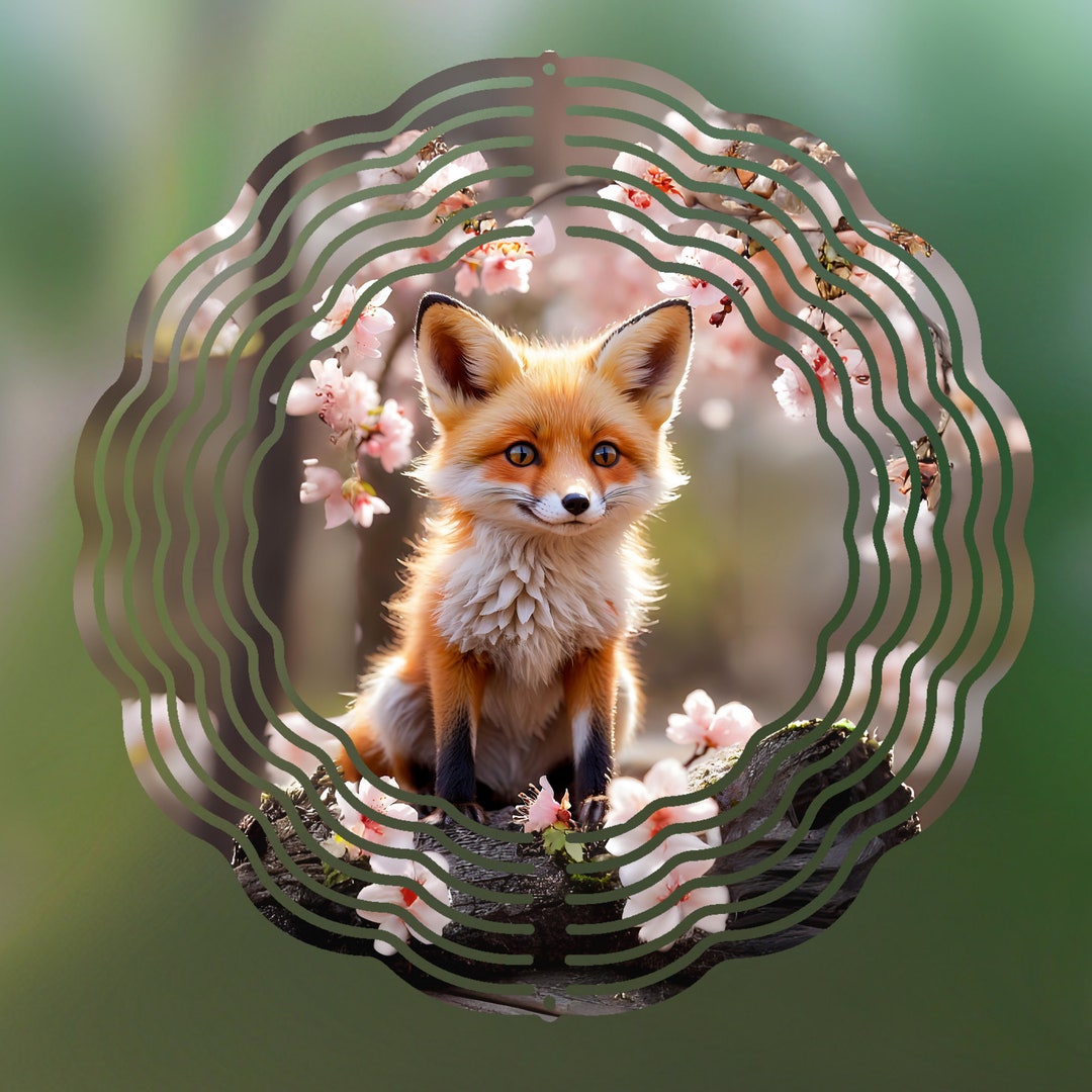 Cute Fox Wind Spinner Sublimation Design, Fox Windspinner PNG for ...
