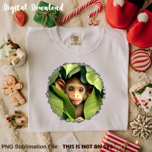 Baby Monkey Shirt Sublimation Designs Downloads, Baby Monkey Png ...