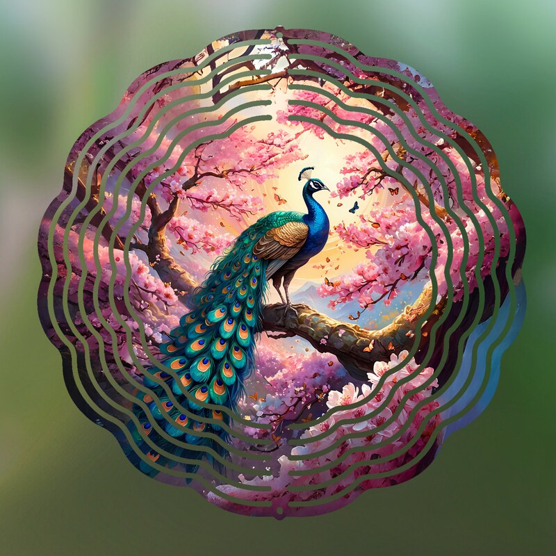 Peacock Garden Spinner - Etsy