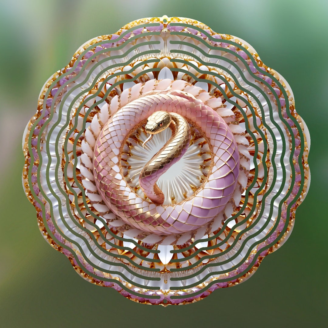 3D Golden Snake Wind Spinner Sublimation Design, Snake Windspinner for ...