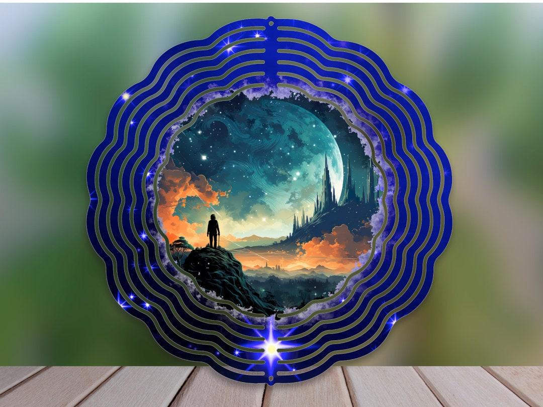 Starry Night Wind Spinner Sublimation Design, Starry Sky Windspinner ...