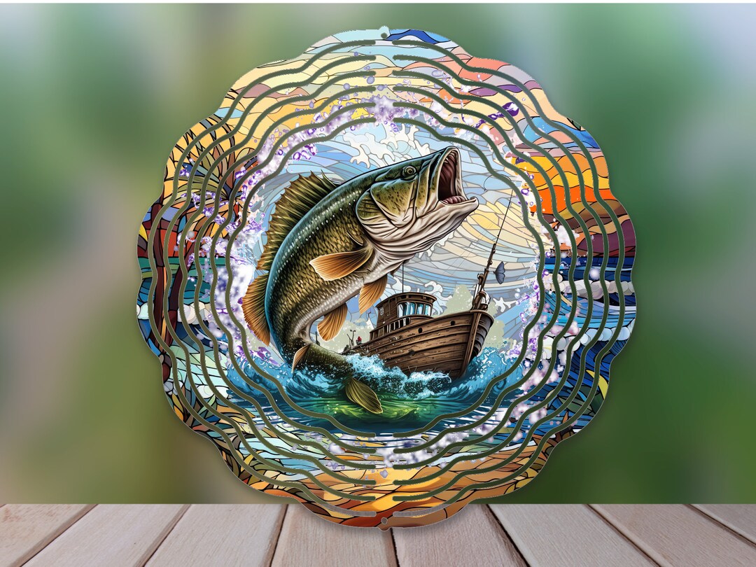 Fishing Wind Spinner Sublimation Design, Smallmouth Bass Fish Wind ...