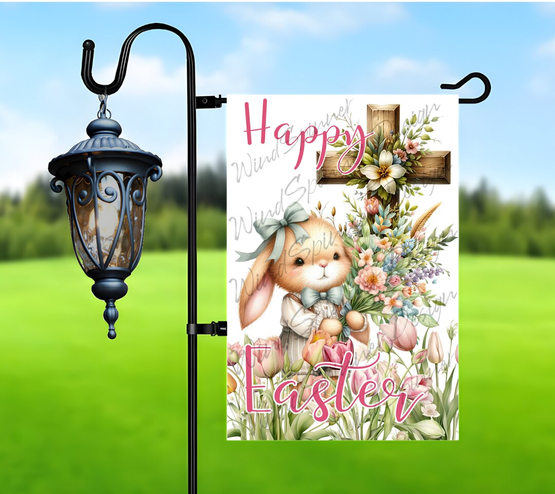 Easter Garden Flag Sublimation Design, Happy Easter Garden Flag Design ...