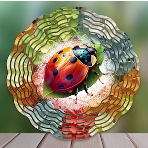 Ladybug Wind Spinner Sublimation Design, 3D Flowers Ladybug Windspinner ...