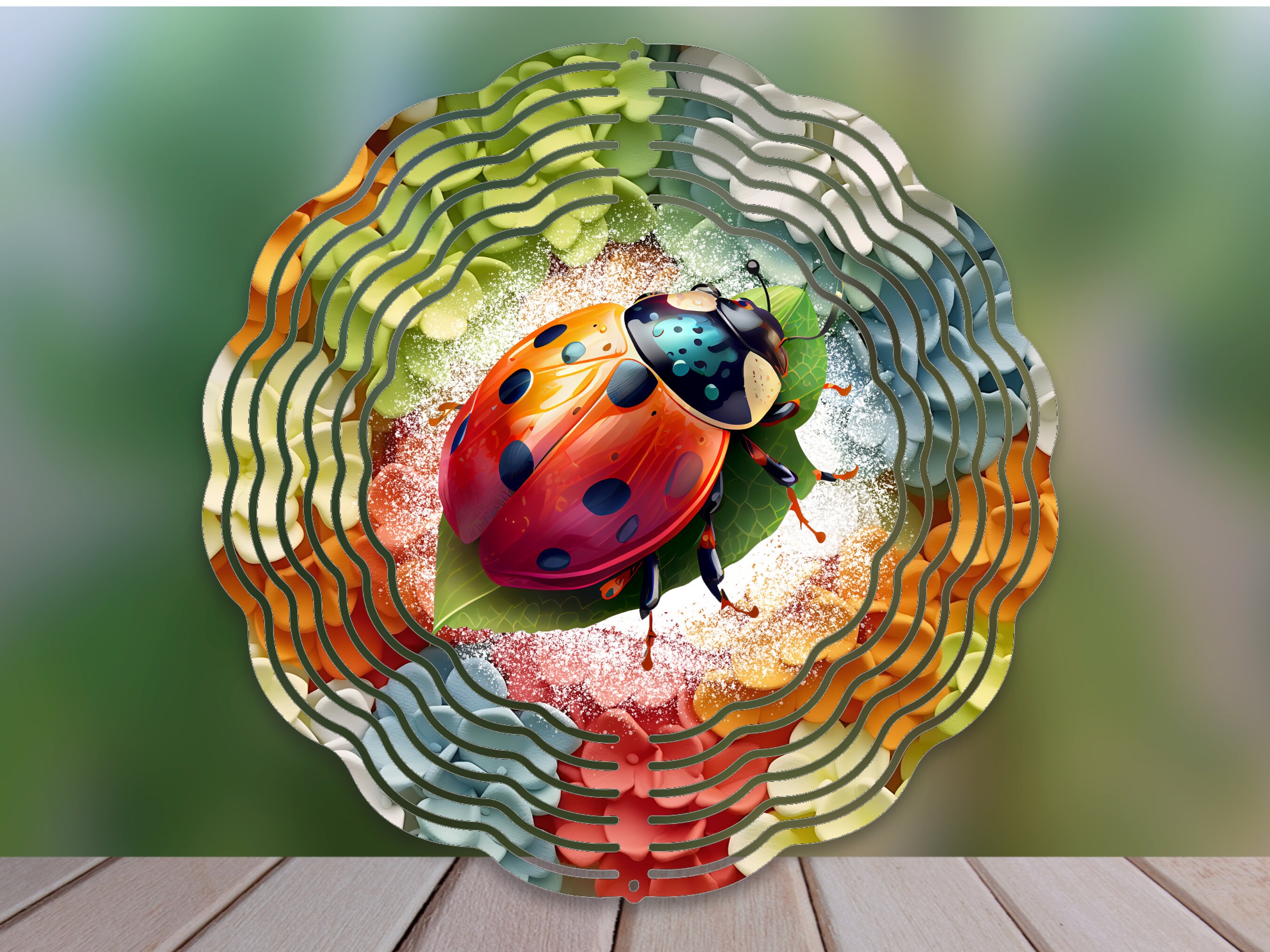 Ladybug Wind Spinner Sublimation Design 3D Flowers Ladybug - Etsy