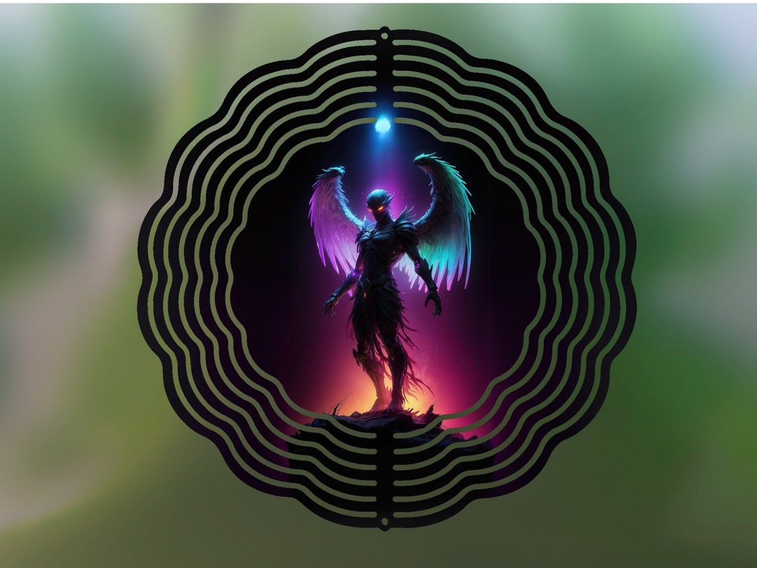 Angel Wind Spinner Sublimation Design, Dark Archangel Windspinner PNG ...