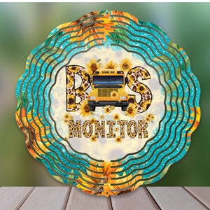 School Bus Monitor Wind Spinner Sublimation Design, Bus Monitor ...