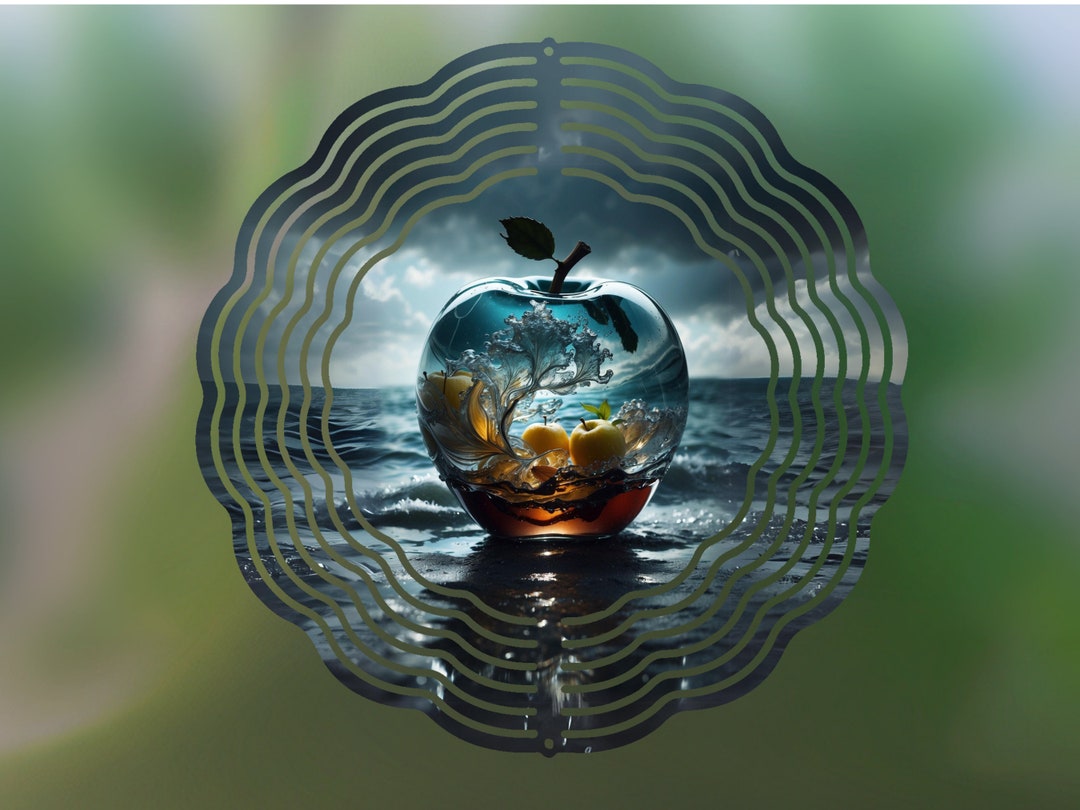 A Glass Apple Wind Spinner Sublimation Design, Stormy Sea Windspinner ...