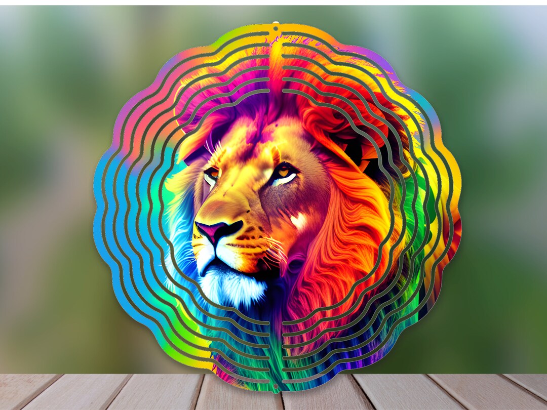 Lion Wind Spinner Sublimation Design, Tye Dye Lion Wind Spinner ...