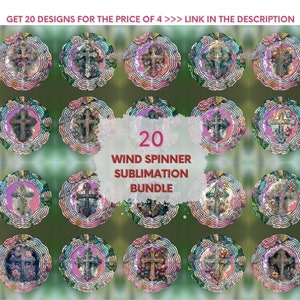 Floral Cross Wind Spinner Sublimation Design, Cross Windspinner PNG for Sublimation, Cross ...