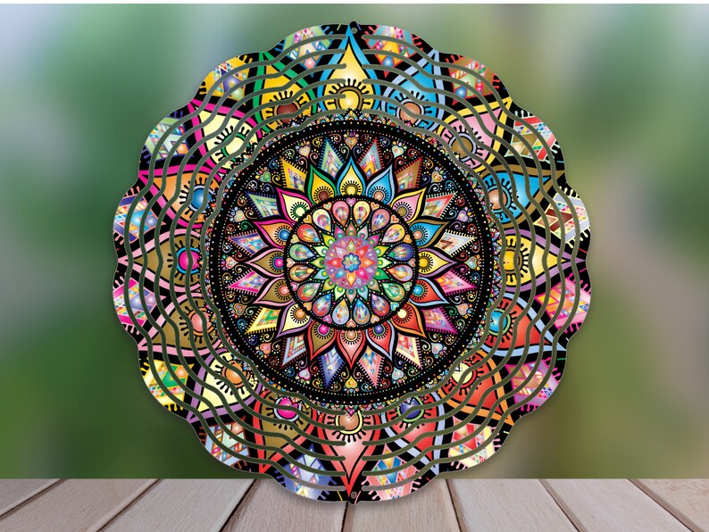 Colorful Mandala Wind Spinner Sublimation Design Mandala - Etsy
