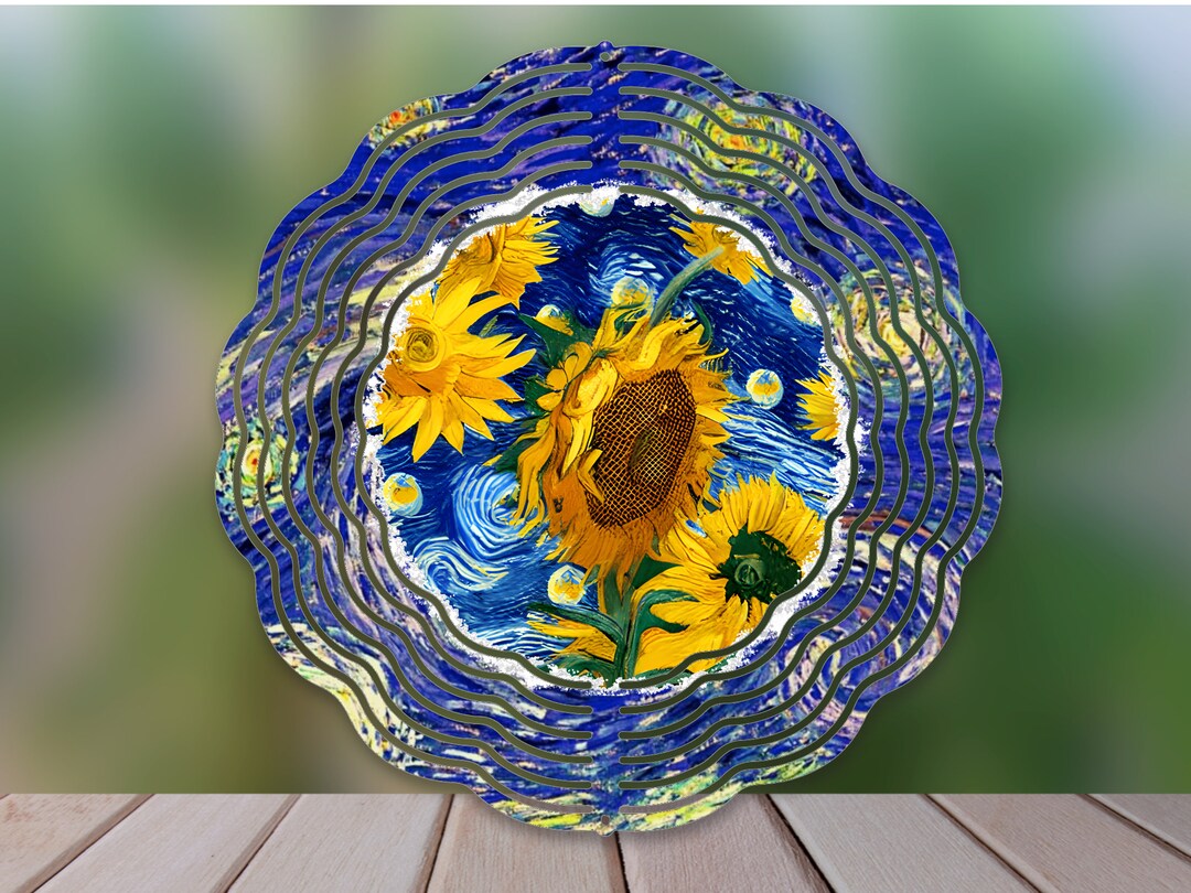 Vincent Van Gogh Sunflower Wind Spinner Sublimation Design, Starry ...