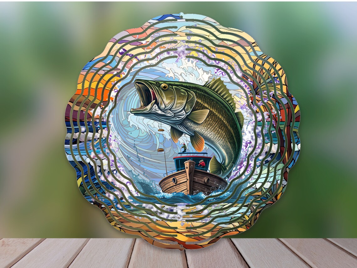 Smallmouth Bass Fish Wind Spinner Sublimation Design Fishing - Etsy