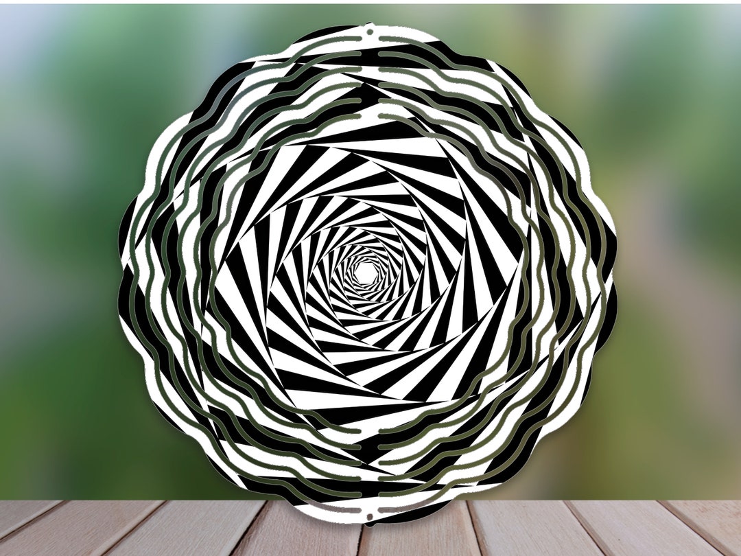 Optical Illusion Wind Spinner Sublimation Design: Black & White Vortex (PNG Digital Download) - Etsy