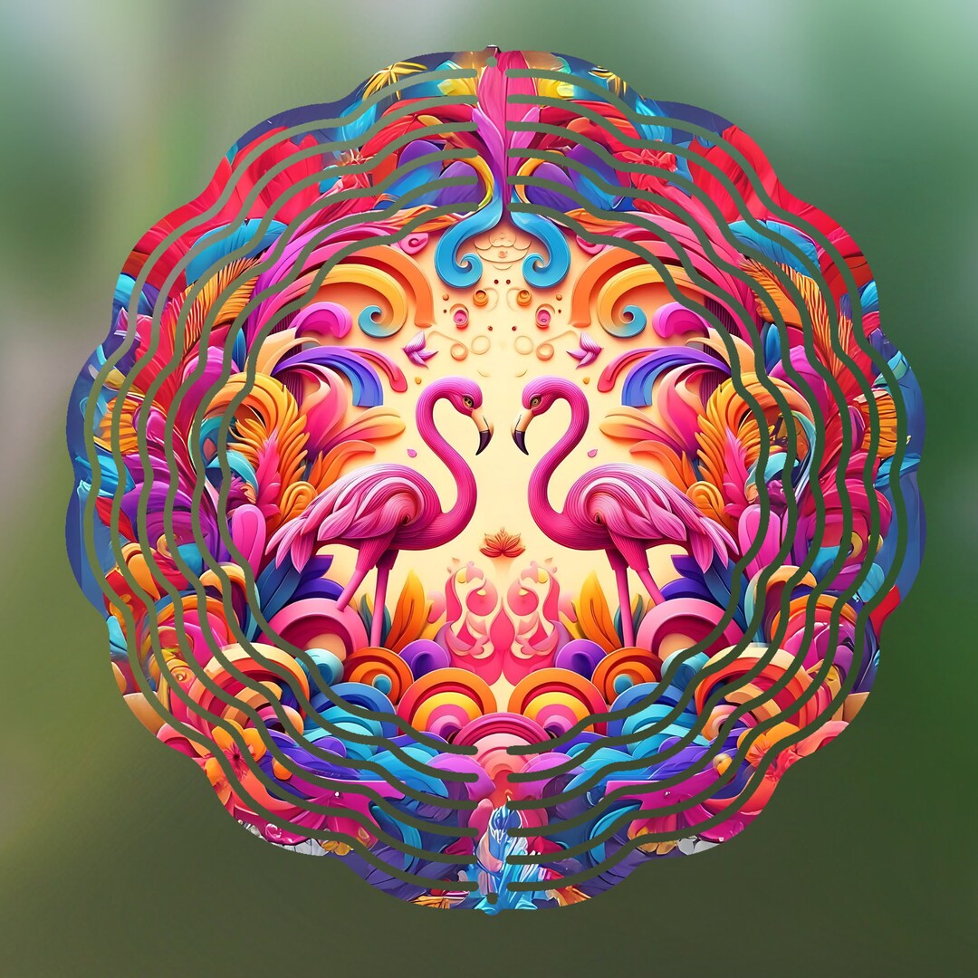 Tropical Flamingo Wind Spinner Sublimation Design (PNG Digital Download ...